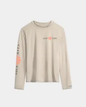SALT LIFE Turtle Performance Long Sleeve Tee - Chalk
