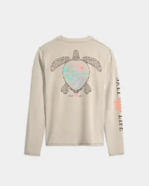SALT LIFE Turtle Performance Long Sleeve Tee - Chalk