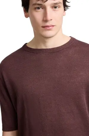 Onia Linen Knit T-shirt - Espresso