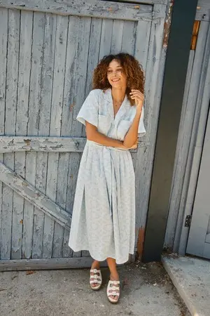 Ace & Jig Sabine Button-front Midi Dress - Calm