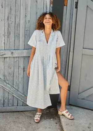 Ace & Jig Sabine Button-front Midi Dress - Calm