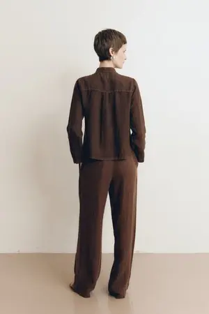 VIR VITA Alma Linen Shirt - Chestnut
