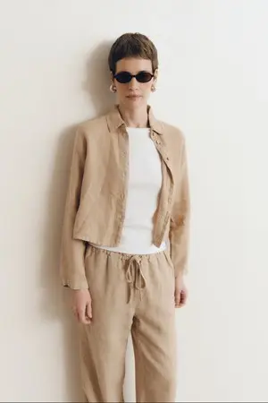 VIR VITA Paloma Linen Shirt - Toffee
