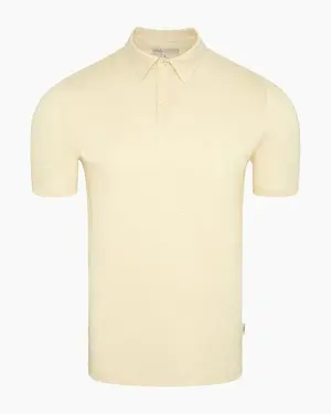 Onia Stretch Linen Jersey Short Sleeve Polo - Egret