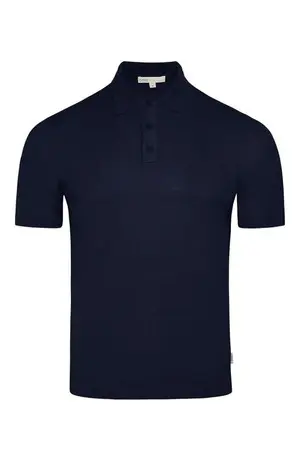Onia Stretch Linen Jersey Short Sleeve Polo - Midnight