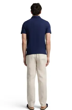 Onia Stretch Linen Jersey Short Sleeve Polo - Midnight