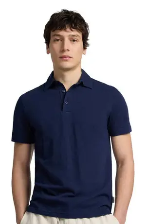 Onia Stretch Linen Jersey Short Sleeve Polo - Midnight
