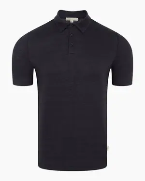 Onia Stretch Linen Jersey Short Sleeve Polo - Midnight