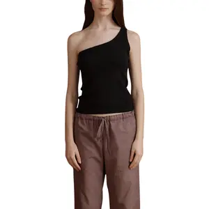 VIR VITA Bahar One Shoulder Top - Black