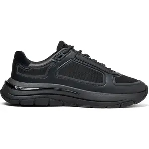 MALLET Alton Leather And Mesh Trainers - Black
