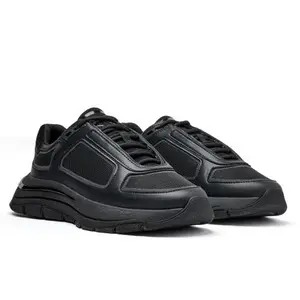 MALLET Alton Leather And Mesh Trainers - Black