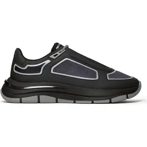 MALLET Alton Leather And Mesh Trainers - Black/grey