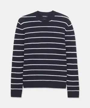 Naadam Lightweight Cashmere Striped Crewneck