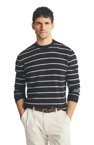 Naadam Lightweight Cashmere Striped Crewneck