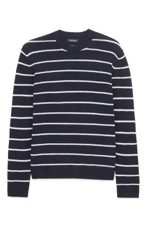 Naadam Lightweight Cashmere Striped Crewneck