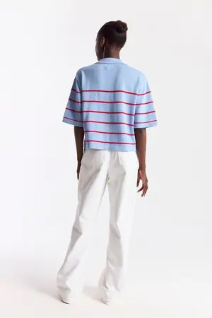 WISPR Striped Button-up Polo Shirt