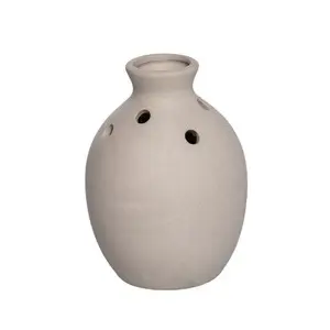 TRANSPAC Ceramic Vase With Frog Med For Floral Display And Home Decor