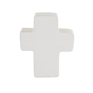 TRANSPAC Mdf And Epoxy Cross In Box White And Gold For Spring Home Decor