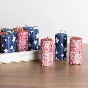 TRANSPAC Mdf Printed Firework Decor Set Of 12 Patriotic Home Decorations Decorative Objects For Festive Celebrations