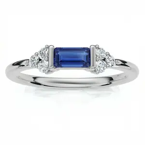 BLISS DIAMOND 14k Gold 1/3ct Sapphire And Lab Grown Diamond Ring - 14k White Gold
