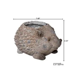 TRANSPAC Resin Hedgehog Planter Multicolored For Spring Garden Decor