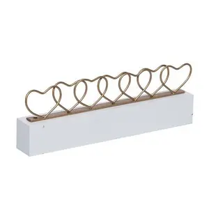 TRANSPAC Mdf And Metal Heart Card Holder White For Display And Entertaining