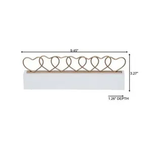 TRANSPAC Mdf And Metal Heart Card Holder White For Display And Entertaining