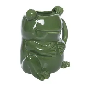 TRANSPAC Ceramic Frog Shape Mug For Spring Serving And Entertaining