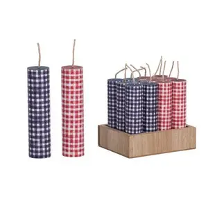 TRANSPAC Mdf Firework Decor Set Of 12 Multicolo For Spring Home Decor - Red