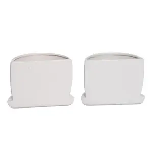 TRANSPAC Dolomite Cream Planter Bookends Set Of 2 For Spring Garden Decor