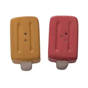 TRANSPAC Dolomite Double Sticks Popsicles Salt And Pepper Set Of 2 For Spring Serving And Entertaining