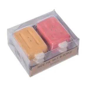 TRANSPAC Dolomite Double Sticks Popsicles Salt And Pepper Set Of 2 For Spring Serving And Entertaining