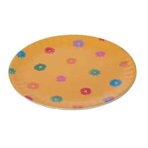 TRANSPAC Melamine Ditsy Floral Appetizer Plates Set Of 4 Tabletop Plate Multicolored For Spring Serving And Entertaining