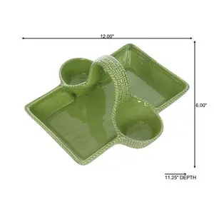 TRANSPAC Ceramic Strawberry Basket Tray For Home Decor Spring Decorative Trays And Platters Ceramic