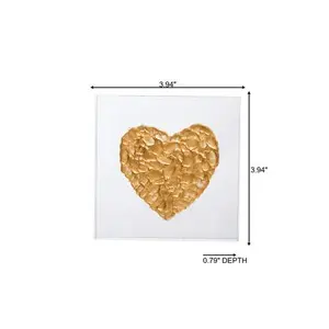 TRANSPAC Acrylic Block With Gold Heart For Spring Home Decor