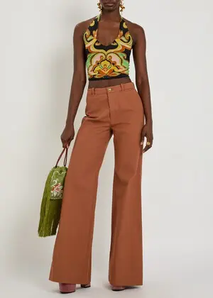 Etro Printed Halterneck Silk Top