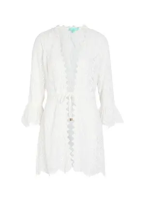 Melissa Odabash Naia Lace Cover-up Mini Dress - White