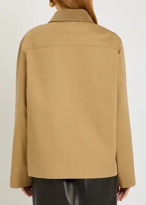 Khaite Cotton Jacket With Suede Collar