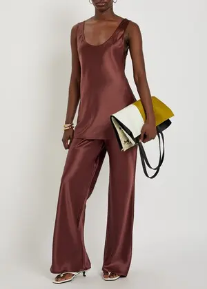 Shona Joy Savanna Straight-leg Satin Trousers