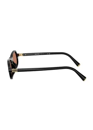 Miu Miu Narrow Rectangle-frame Sunglasses - Black