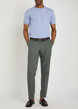 LARDINI Cotton And Silk-blend Trousers