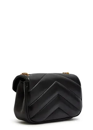 Saint Laurent Loulou Mini Quilted Leather Shoulder Bag - Black