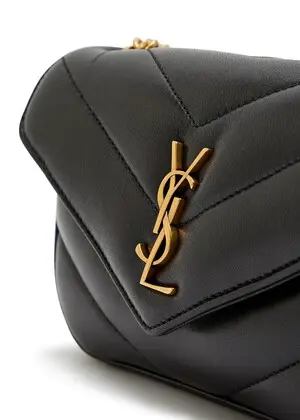 Saint Laurent Loulou Mini Quilted Leather Shoulder Bag - Black