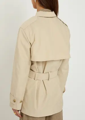 Vince Belted Cotton-blend Poplin Trench Jacket - Yellow