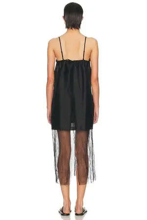 Chan Luu Techno Taffeta Mesh Dress