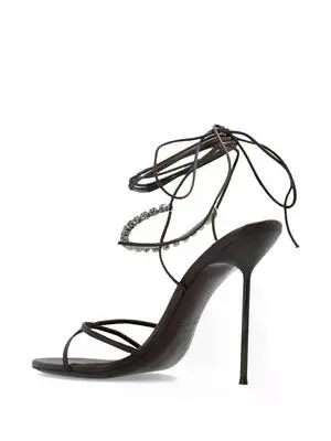 Paris Texas Crystal-embellished Tie-fastening Sandals - Brown