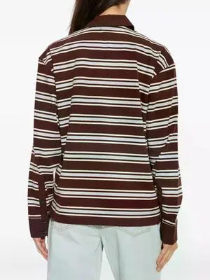 Rag & Bone Striped Long-sleeved Polo Shirt - Brown