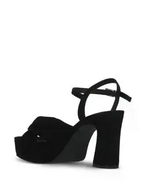 Ash Knotted Suede Sandals - Black