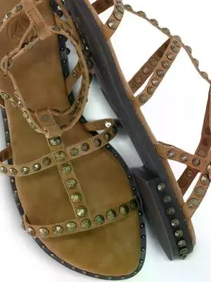 Ash Studded Leather Sandals - Brown