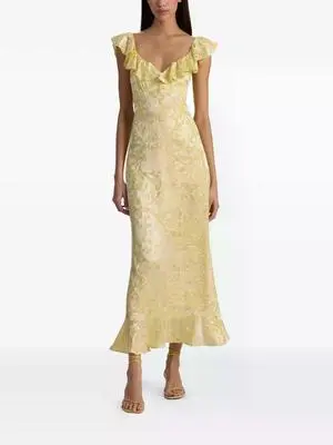 Alice + Olivia Gemma Floral-jacquard Midi Dress